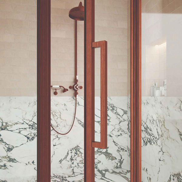 Pearson Framed Brass Recessed Shower Door | Rutland London - Rutland ...