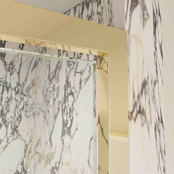Bedford Semi-Framed Brass Recessed Shower Door | Rutland London ...